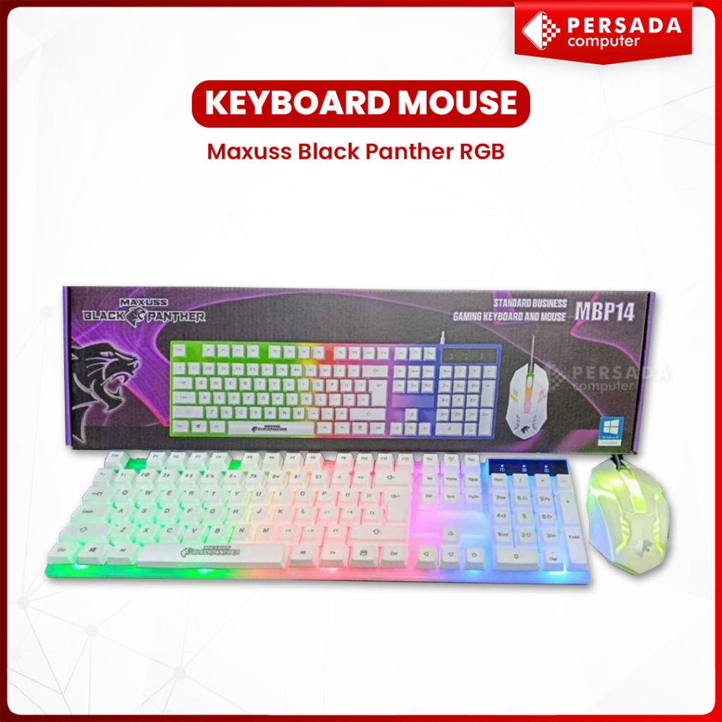 Jual Keyboard Mouse Black Panther RGB | Shopee Indonesia