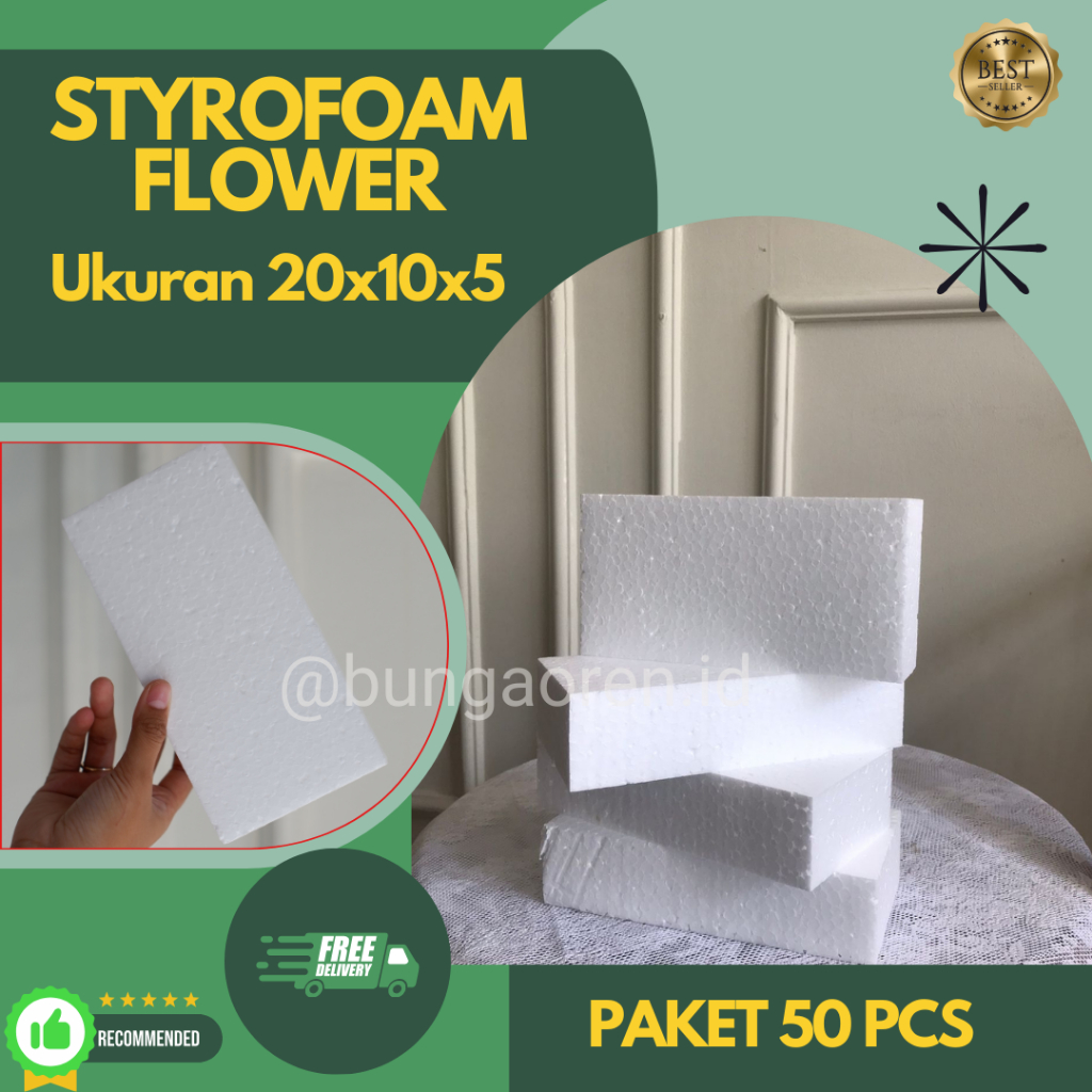 Jual 50 PCS Styrofoam Flower / Busa bunga / Oasis bunga / Sterofoam ...