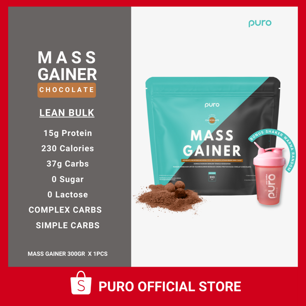 Jual PURO Mass Gainer Weight Gain Gainer Penambah Berat Badan 300gr ...