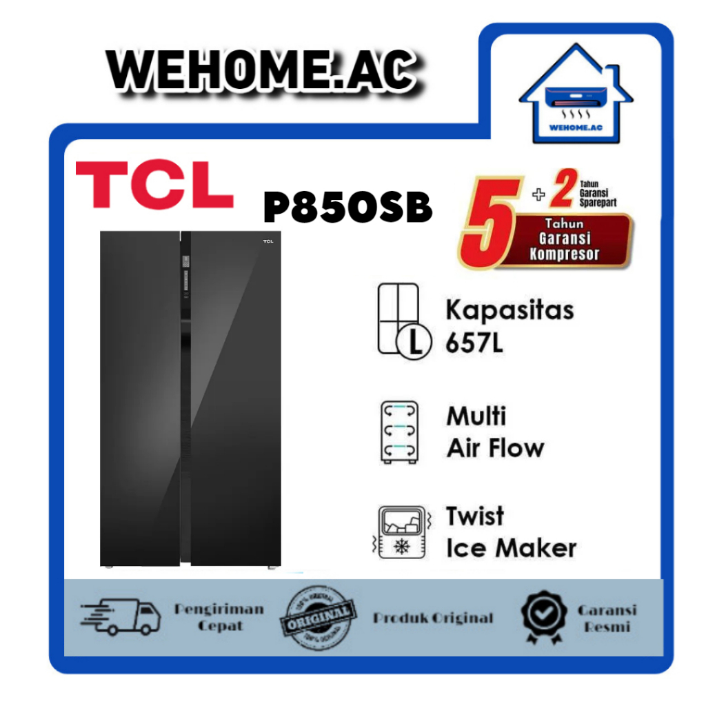 Jual Kulkas TCL Set By Side 2 Pintu P850SB Kulkas 2 Pintu TCL Side By ...