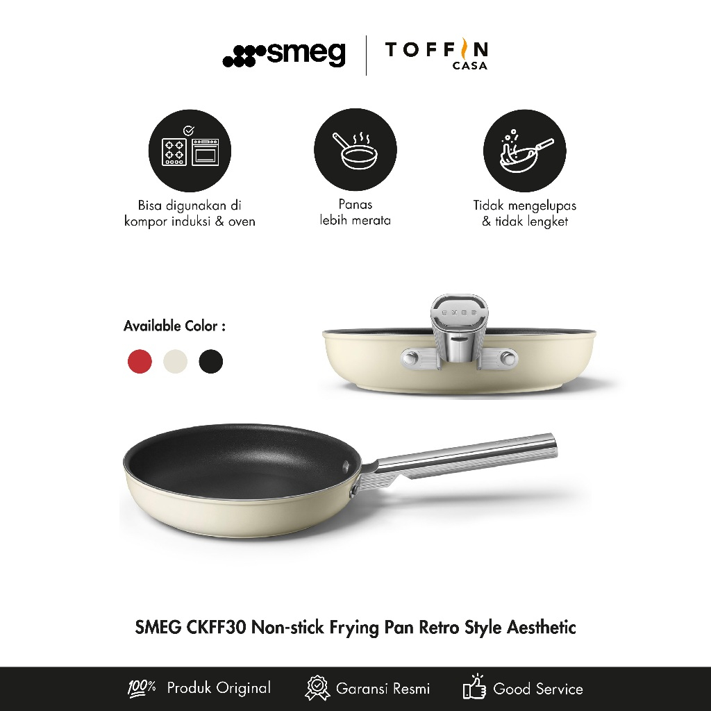 Jual SMEG Non-stick Frying pan Cookware 30 cm - 50 Retro Style ...