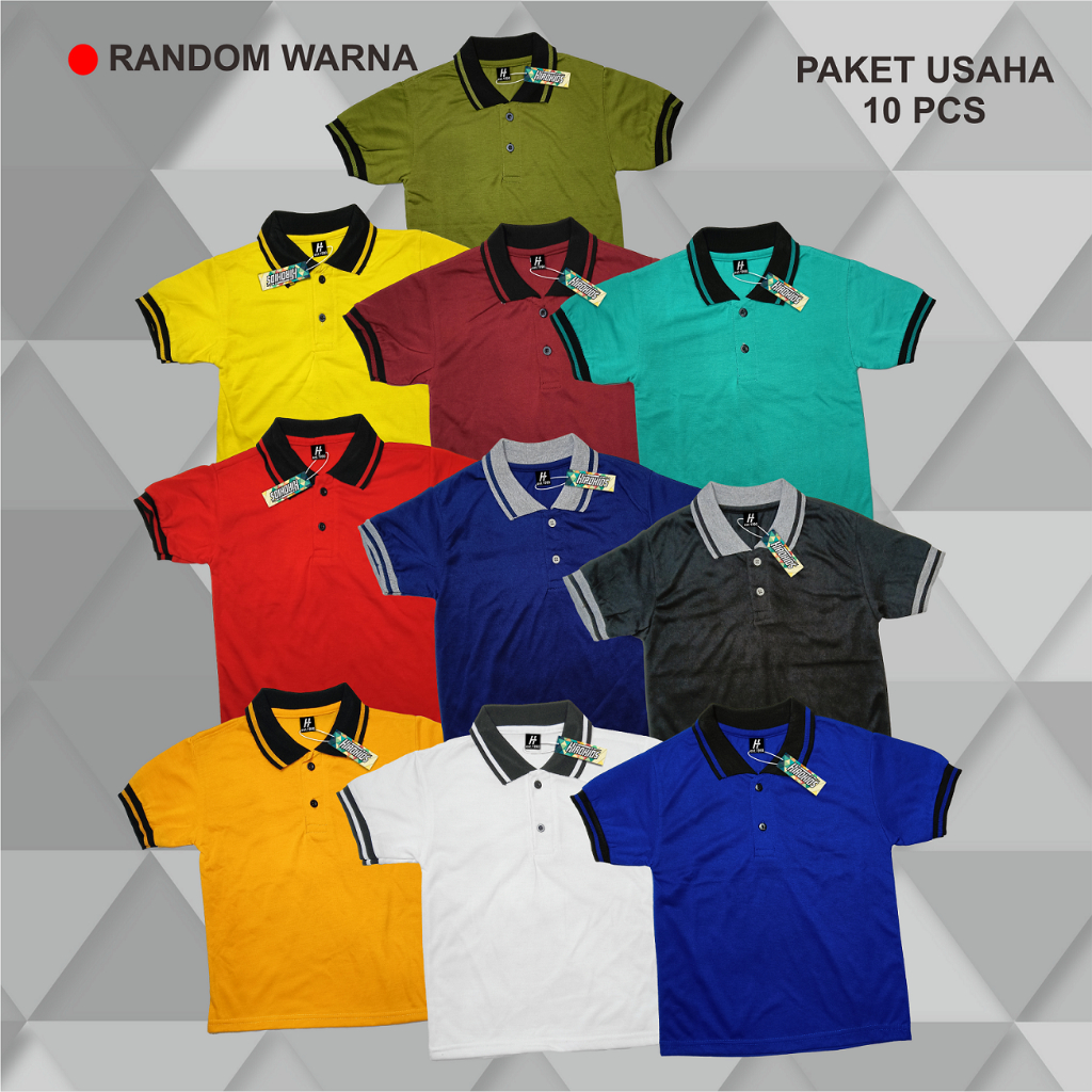 Jual paket kaos polo || paket usaha kaos kerah polosan anak anak ...