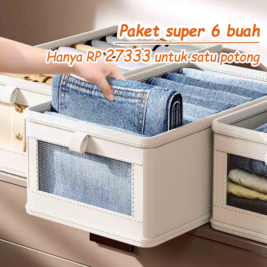 Jual storage box kotak penyimpanan baju Keranjang penyimpanan box lipat ...
