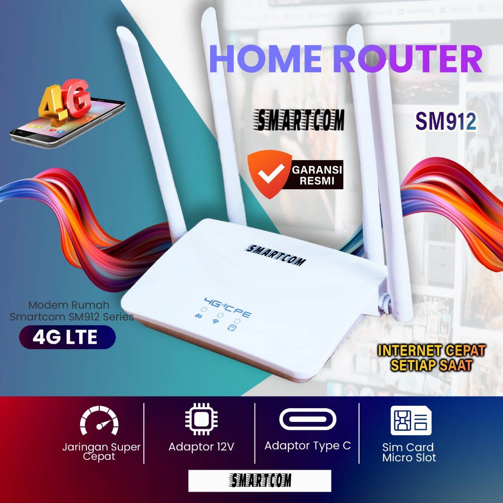 Jual SMARTCOM Wifi Wireless Router 4G LTE SM912 300mbps support SIM ...
