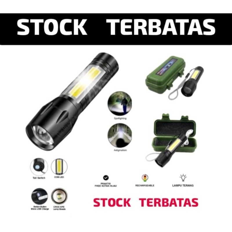 Jual Lampu & Senter Tangan Mini Swat Polisi LED Cahaya Terang Recharger ...