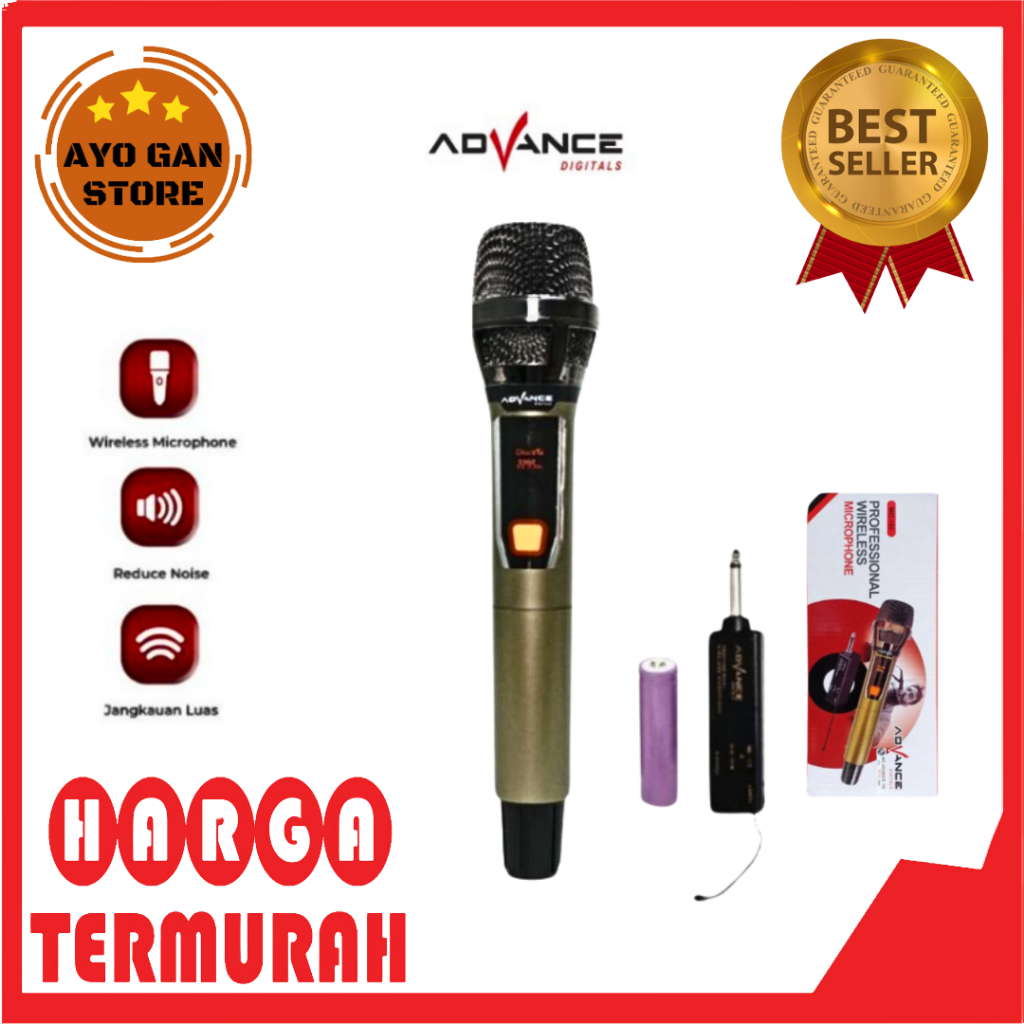 Jual ADVANCE Microphone Wireless Profesional MIC-102 | Shopee Indonesia