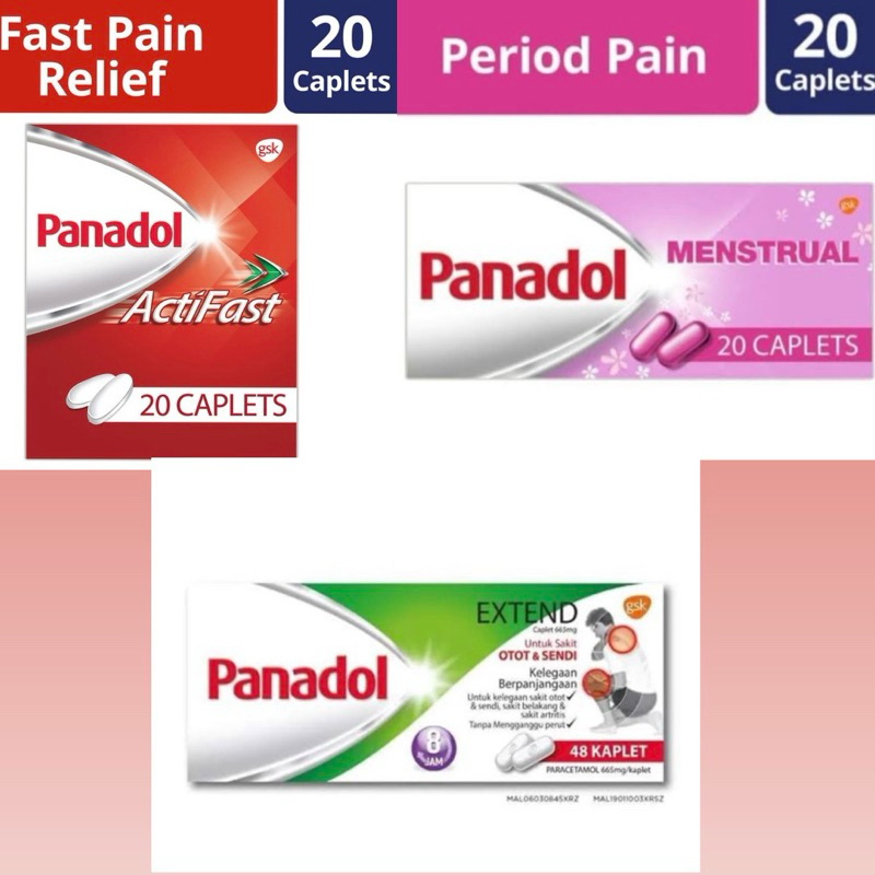 Jual PANADOL Actifast,Menstrual,Extend (20 tablet) | Shopee Indonesia