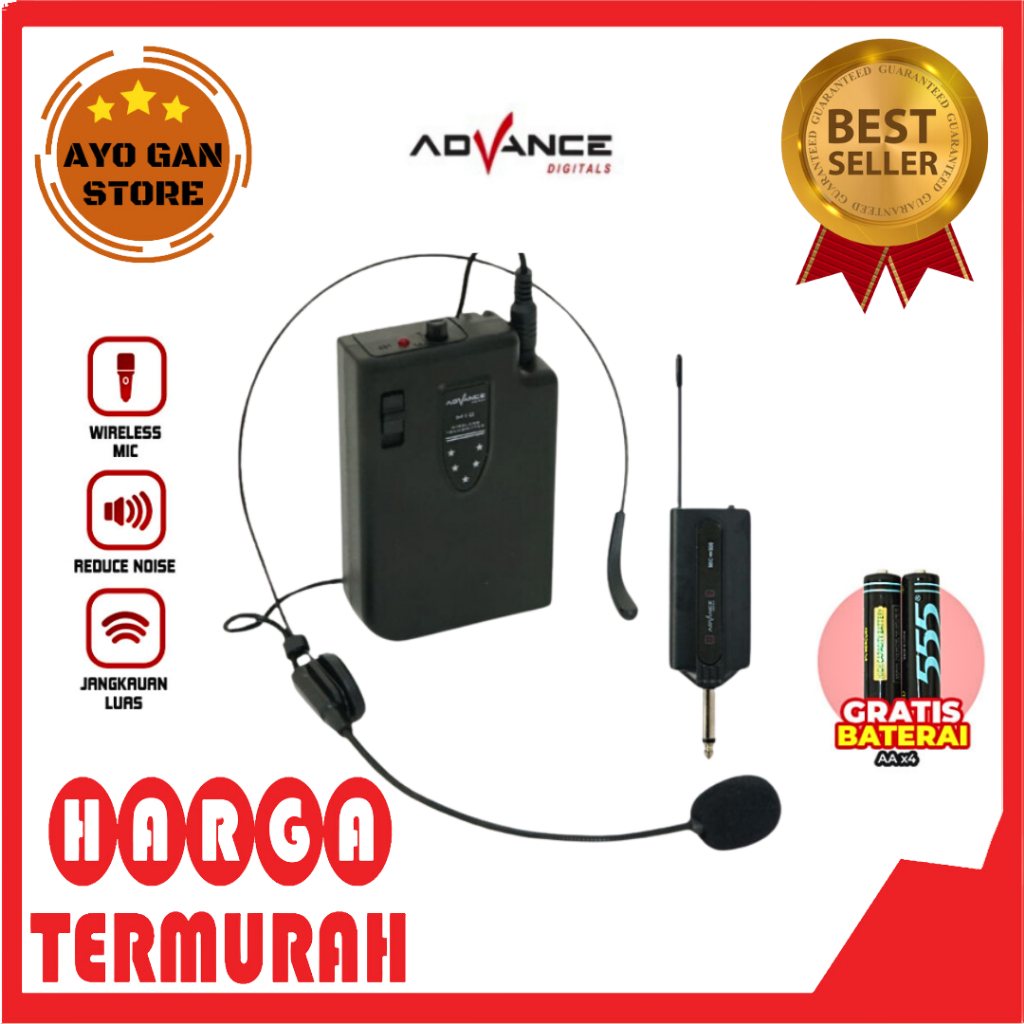 Jual ADVANCE Mic Clip On Mic Bando Wireless Mic-500 | Shopee Indonesia