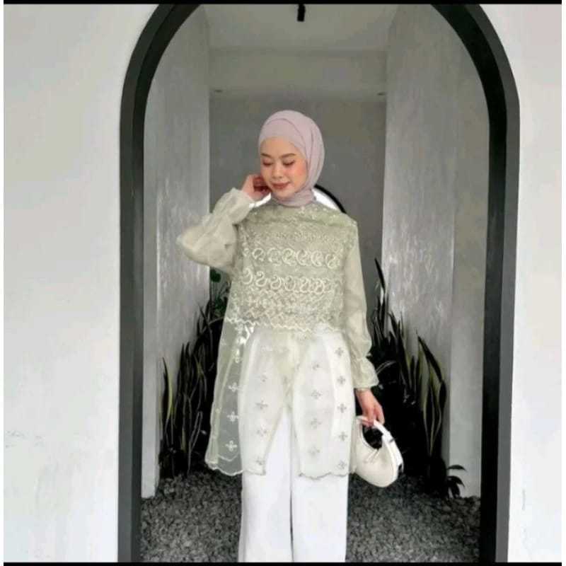 Jual Zize Outer Brukat Etnik Bordir Mix Organza/Vest brukat Silang ...