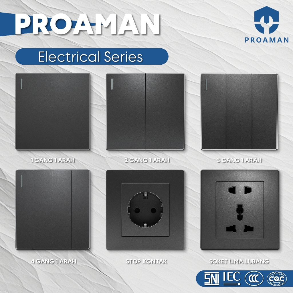 Jual Pro-Aman stop kontak aesthetic saklar stop kontak tanam SNI Panel ...