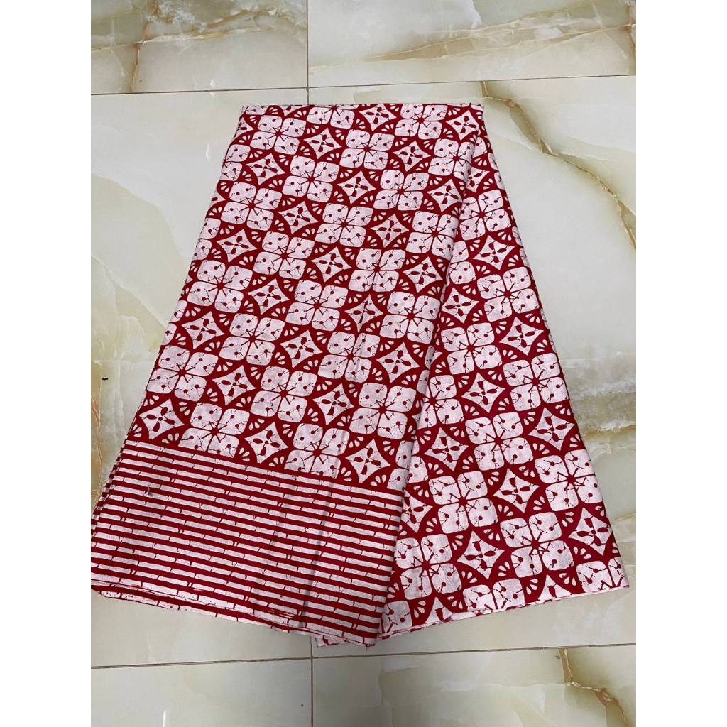 Jual (Grosir Kain Batik Pekalongan) COD / Kain Batik Meteran Murah / Motif Kamboja Tumpal / 2x1 ...