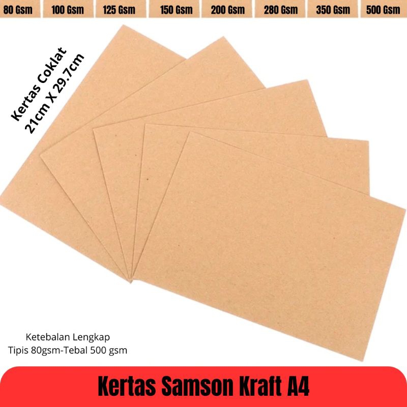 Jual Kertas Samson/Liner Kraft/kertas coklat A4(Tipis-Tebal) | Shopee ...