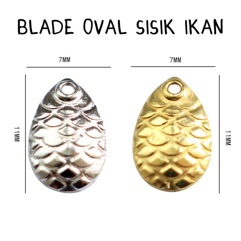 Jual 5pc Blade Oval Dan Daun Sisik Emas Dan Silver Soft Frog Spinner ...