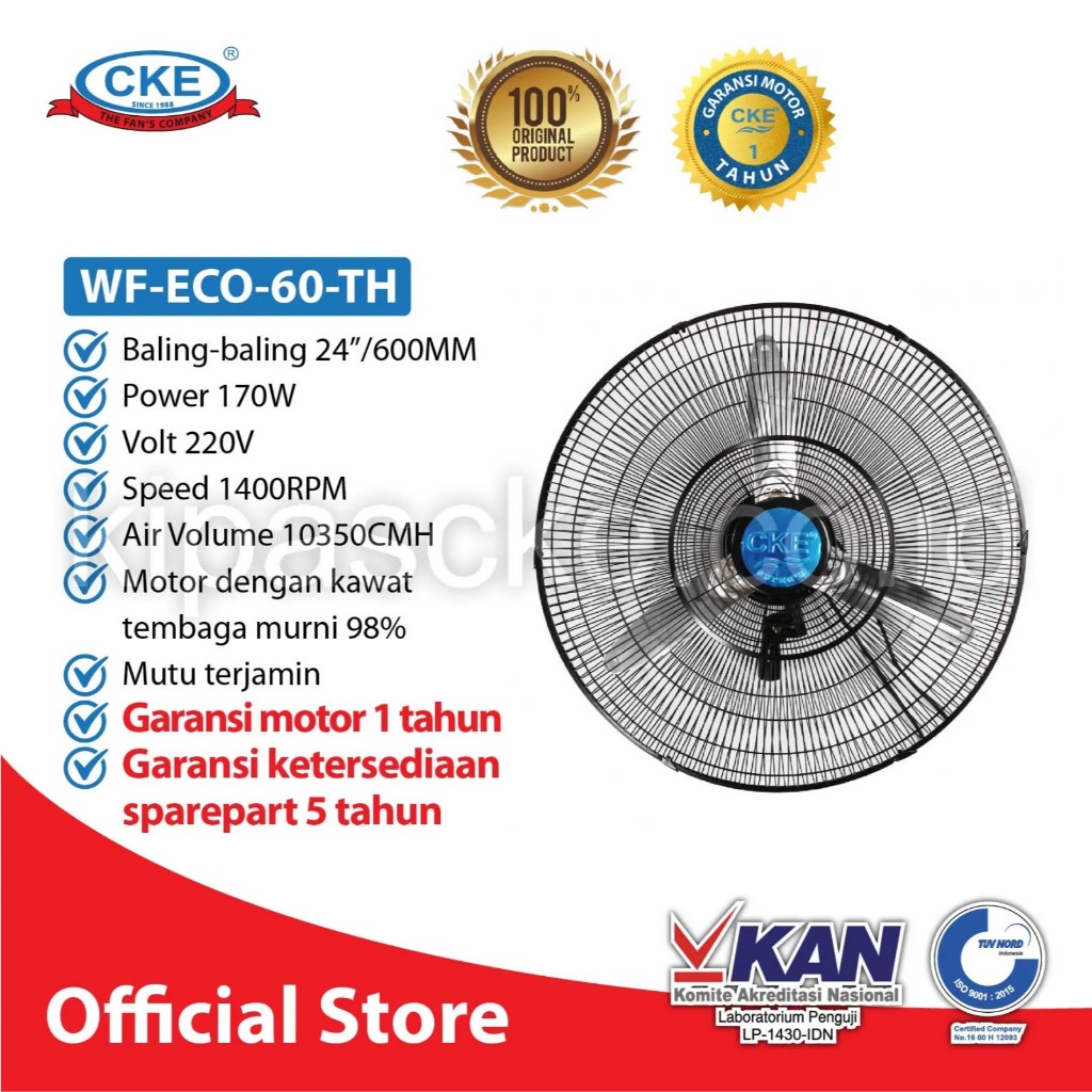 Jual CKE Wall Fan WF-ECO-60-TH type economic ukuran 24 inch 170W ...