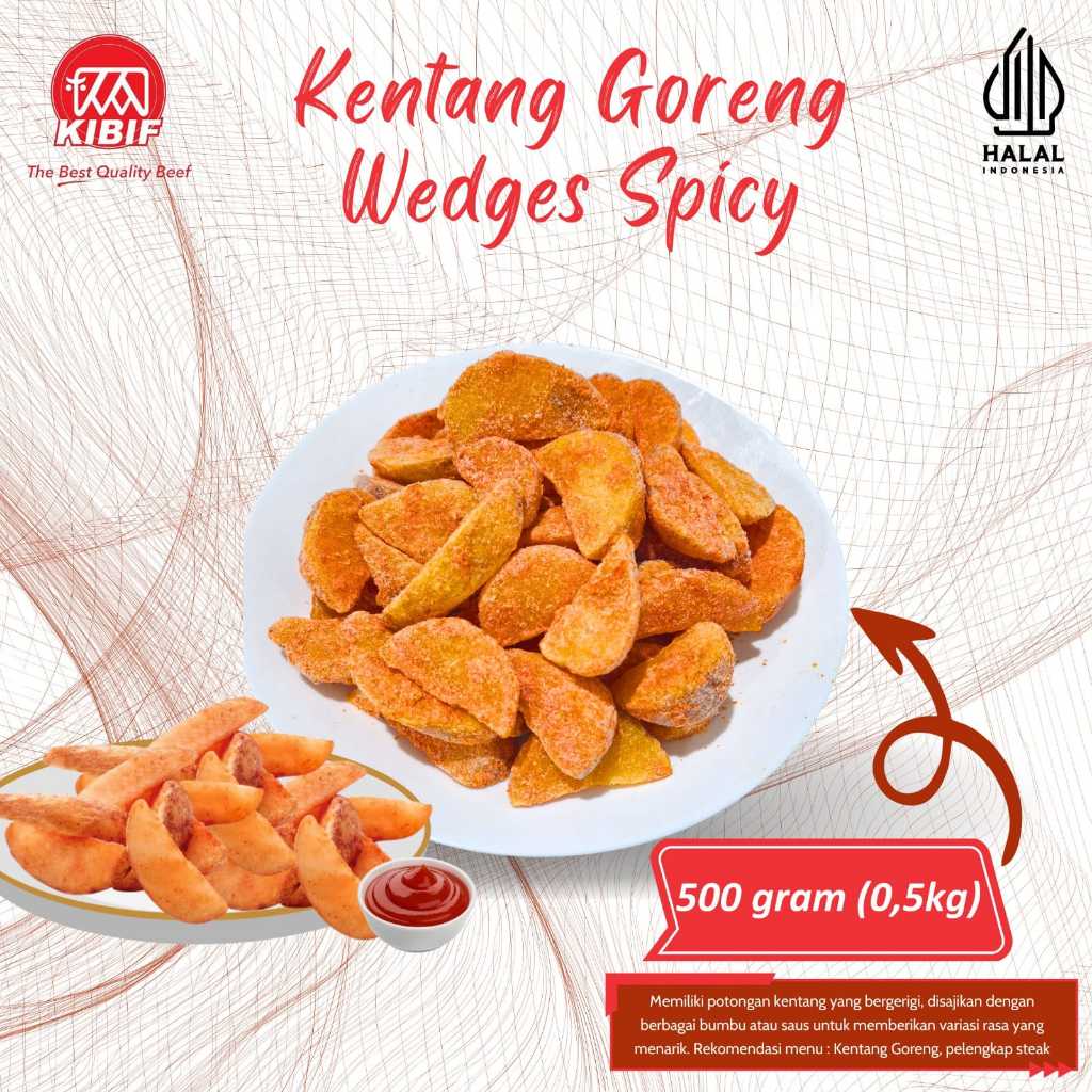 Jual Kentang Wedges Spicy 500gr | Shopee Indonesia