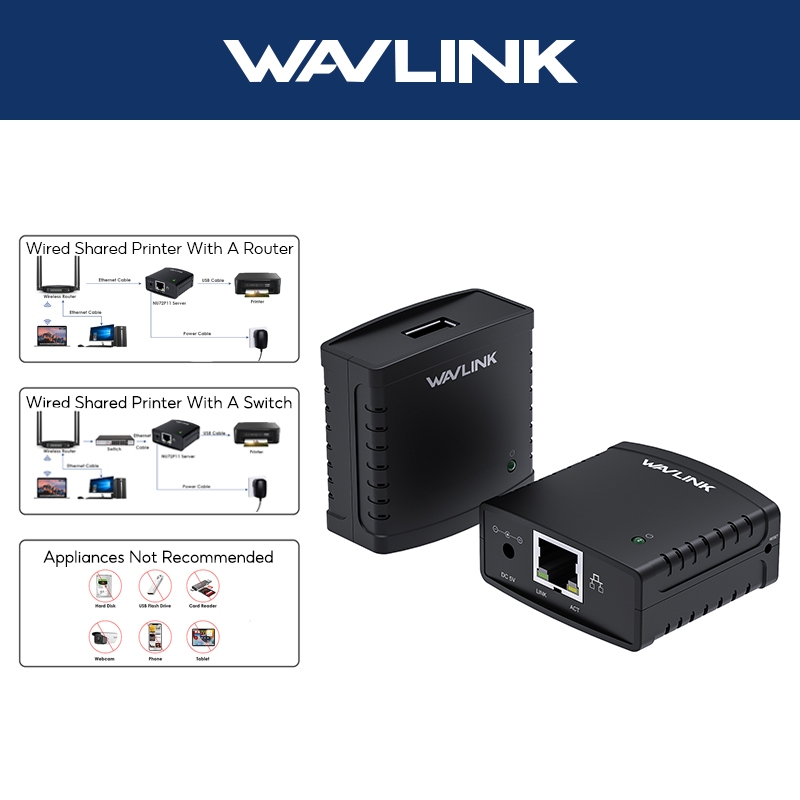 Jual WAVLINK USB2.0 Server Cetak Nirkabel Wifi Dengan Server Berbagi ...