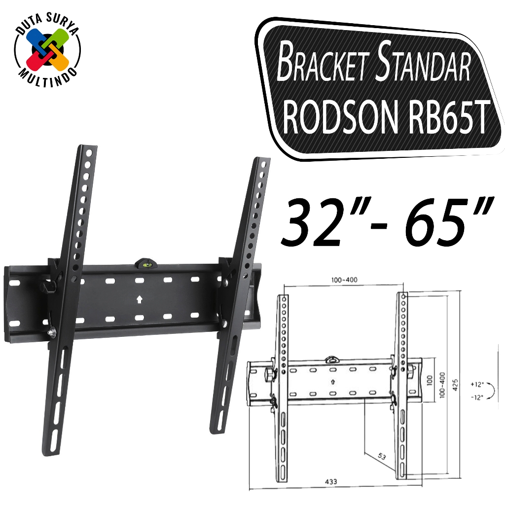 Jual bracket braket tv standar rodson RB65t untuk ukuran tv 32 40 43 49 ...