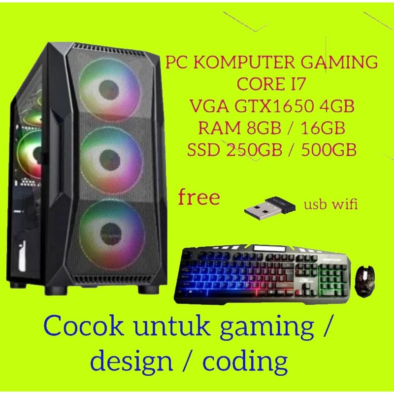 Jual Core i7 gen 4-Vga Nvidia Gtx1650 4gb-16gb ram-500gb ssd-Pc rakitan-komputer gaming-cpu ...