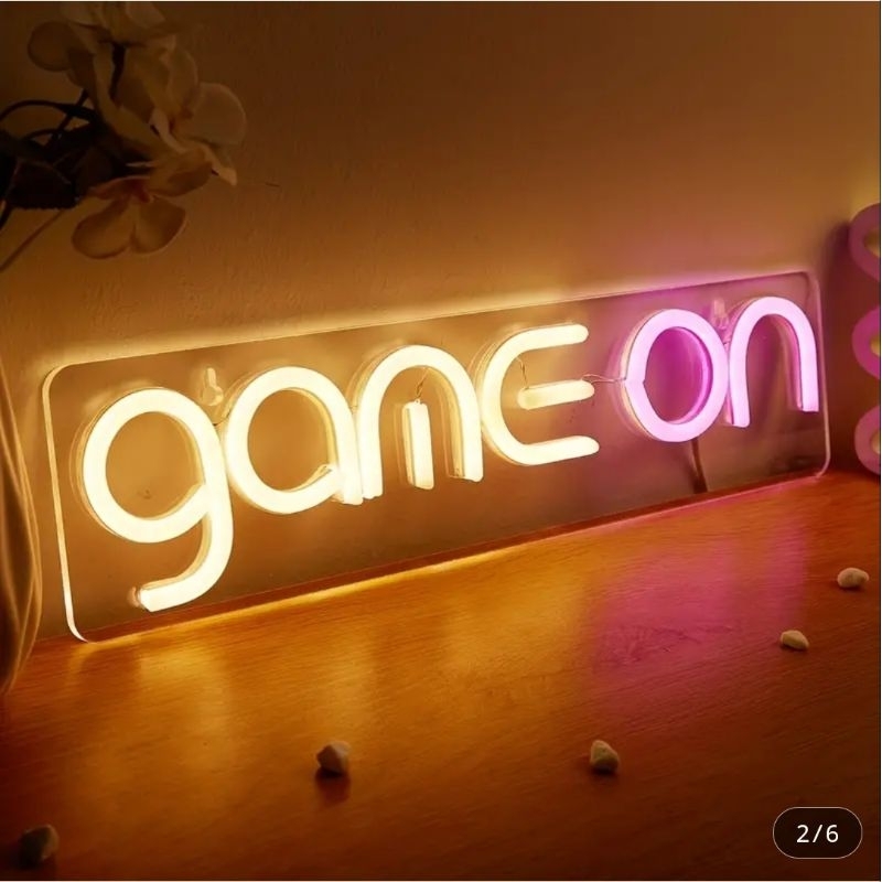 Jual Lampu Neon Game On LED Custom Dekorasi Kamar Gaming Kamar Tidur ...