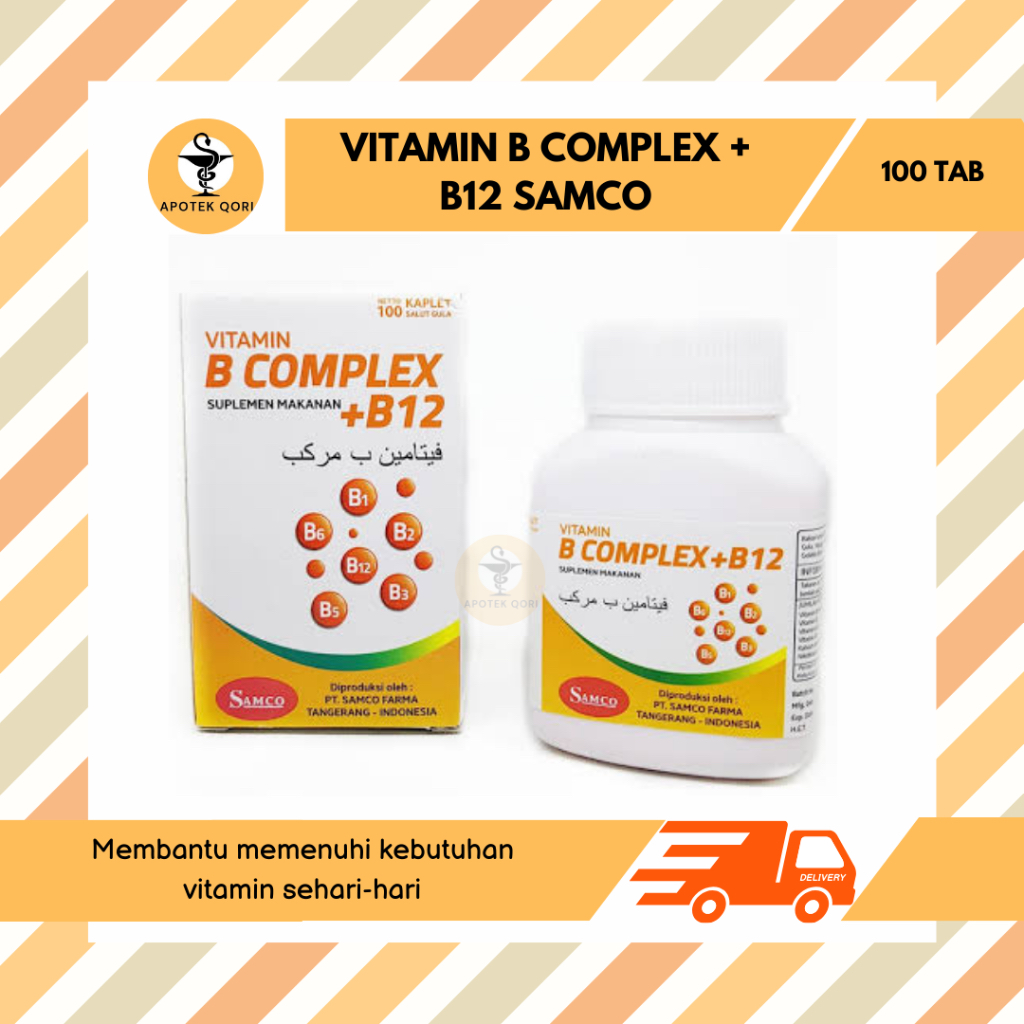 Jual VITAMIN B COMPLEX + B12 SAMCO ISI 100 TABLET PER BOTOL | Shopee ...