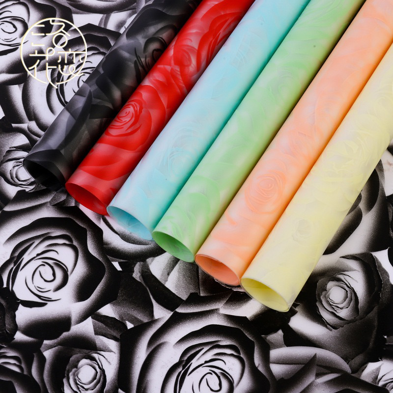 Jual [ 5 LEMBAR ] Kertas Bunga Cellophane Warna Motif Mawar Brokat ...