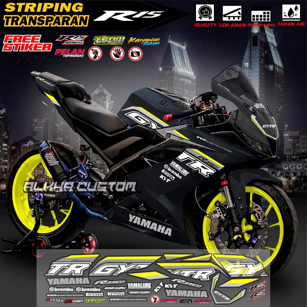 Jual STRIPING TRANSPARAN R15 V3 STIKER R15 V3 | Shopee Indonesia