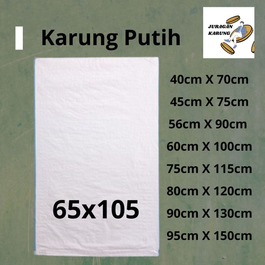 Jual Karung Putih 65x105 Karung beras kualitas premium 65cm X 105cm ...