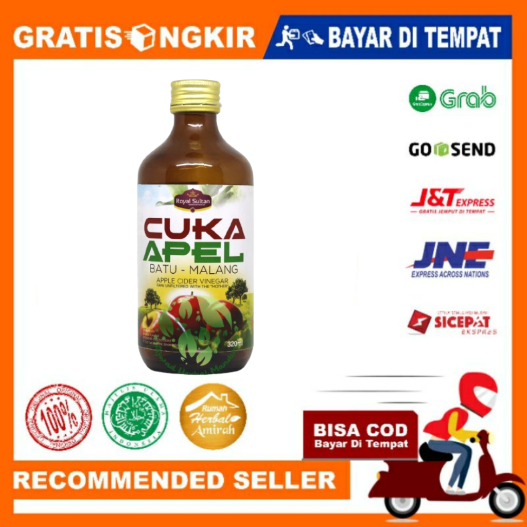 Jual Cuka Apel Apple Cider Vinegar Royal Sultan 320 ml BPOM Original ...