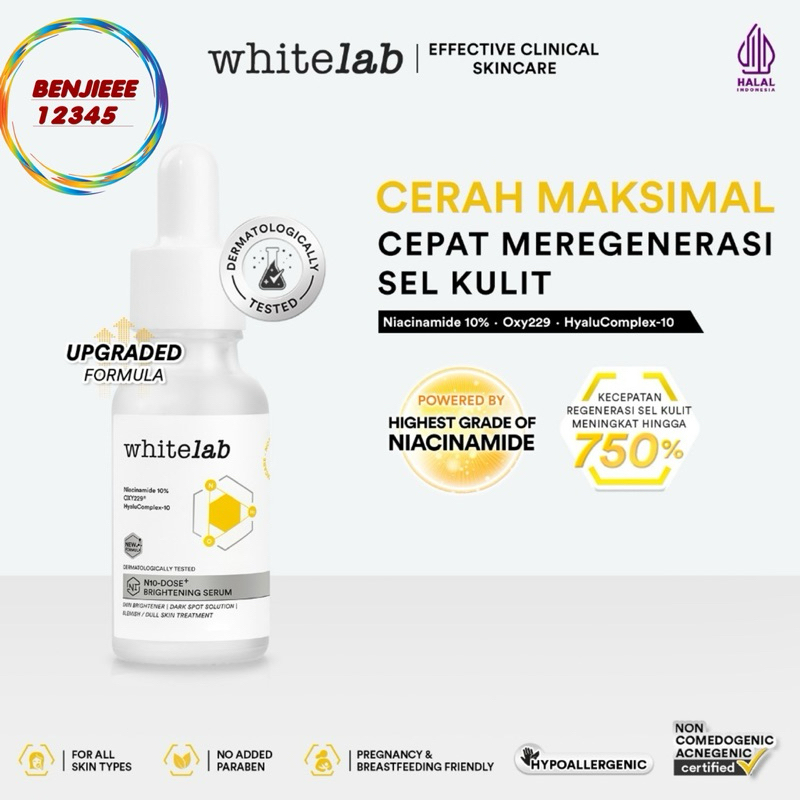 Jual Whitelab N10-Dose+ Brightening serum pemutih wajah N10 Dose intense brightening booster ...