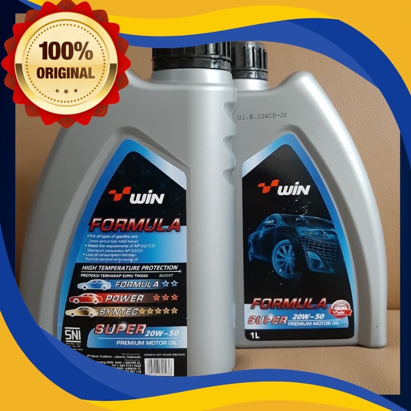 Jual OLI MESIN WIN FORMULA SUPER PREMIUM MOTOR 20W-50 1L 20W50 1LITER ...