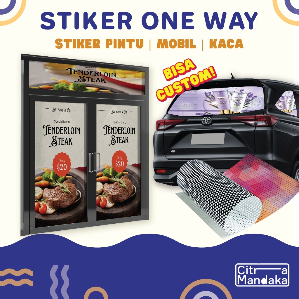 Jual Stiker One Way Vision Kaca Mobil Kantor Ruko | Shopee Indonesia