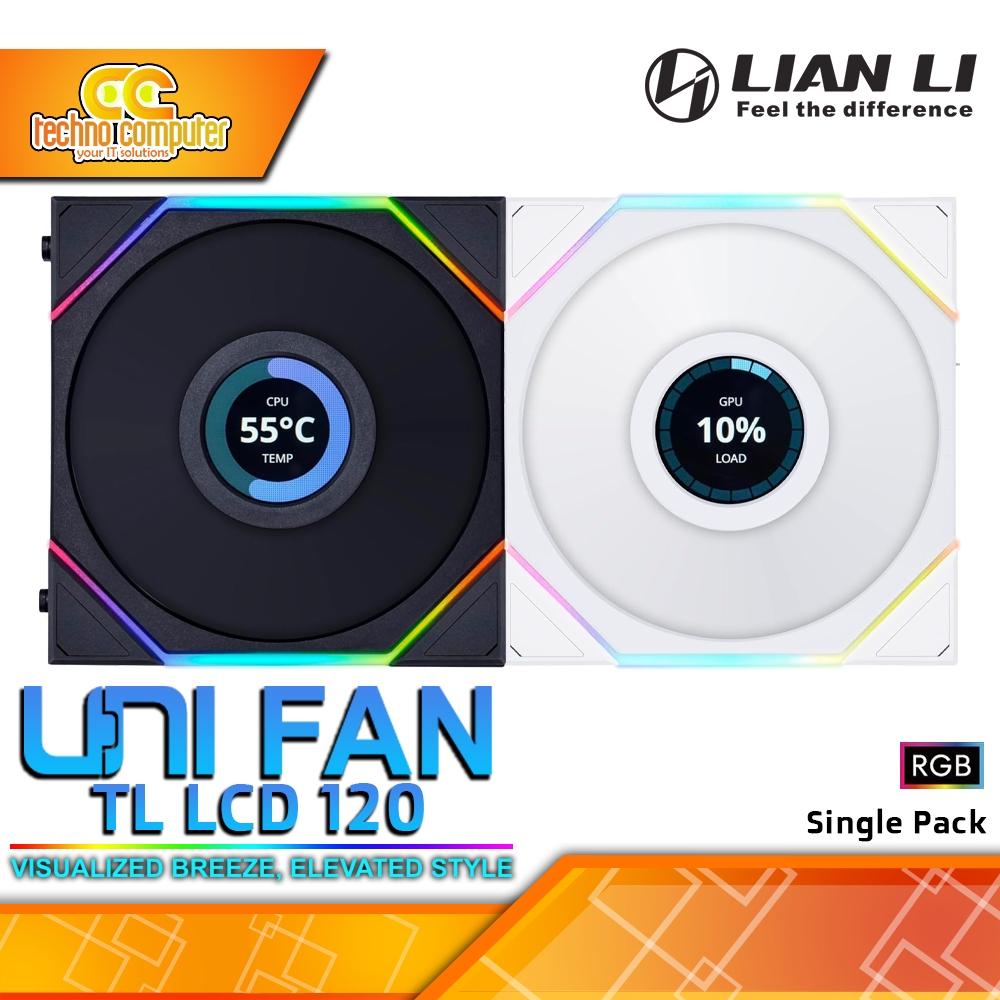 Jual FAN CASING LIAN LI UNI FAN TL LCD 120 - 120mm Single Pack ARGB Fan ...