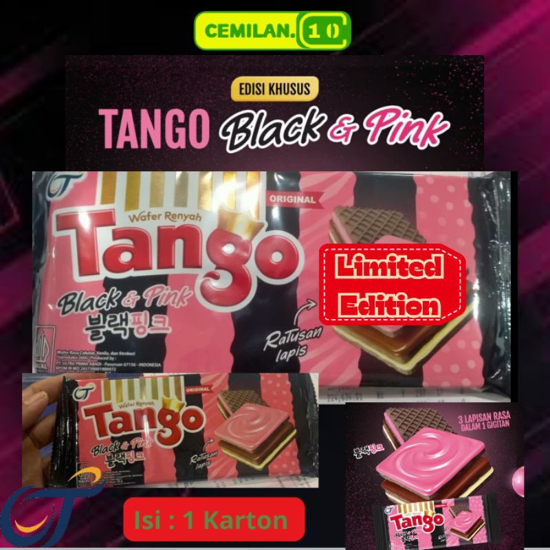 Jual Wafer Tango Spesial Black & Pink Limited edition 1karton | Shopee ...