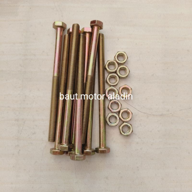 Jual Baut dan Mur 10/M6x90mm Kuning Kunci 10 (10 set) | Shopee Indonesia