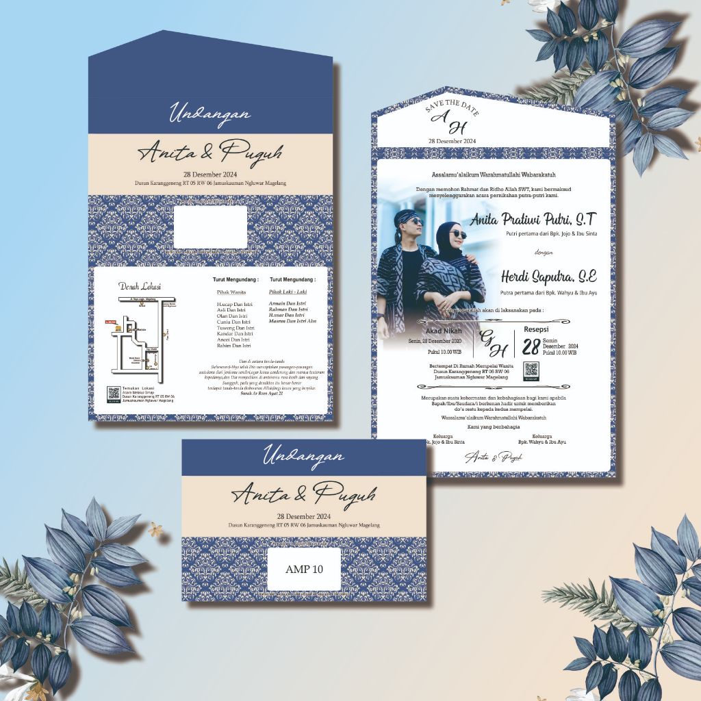 Jual Undangan Pernikahan Semi Amplop simpel elegan | Shopee Indonesia