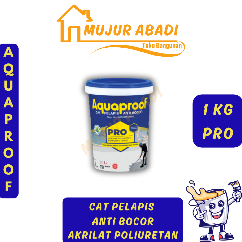 Jual Cat Aquaproof PRO Kaleng 1 Kg Cat Tembok Pelapis Anti Bocor ...