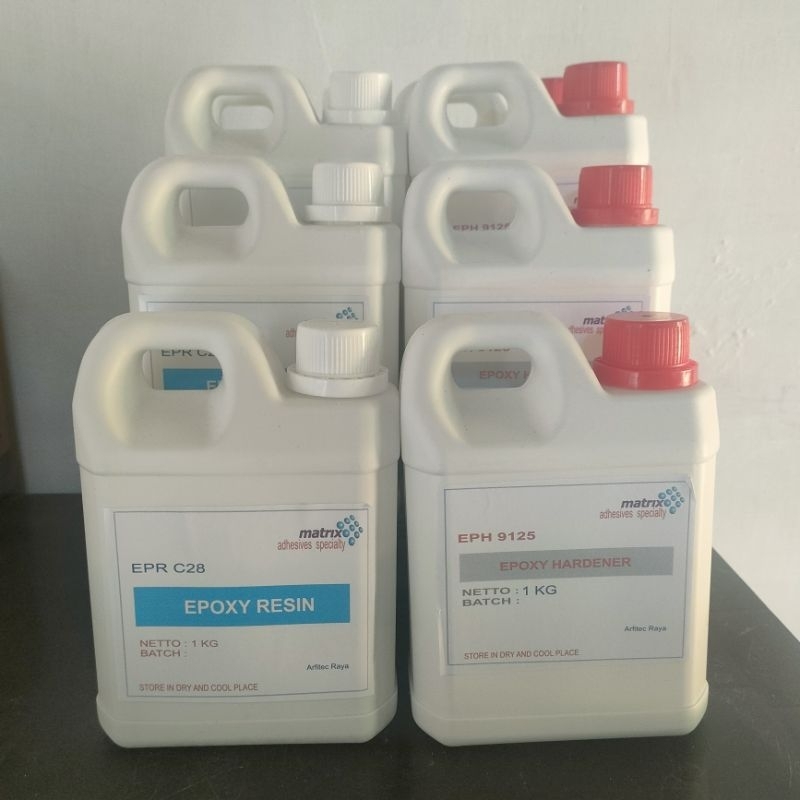 Jual LEM KAYU EPOXY MATRIK SERBAGUNA 1SET HARDENER & RESIN KEMASAN (2KG ...