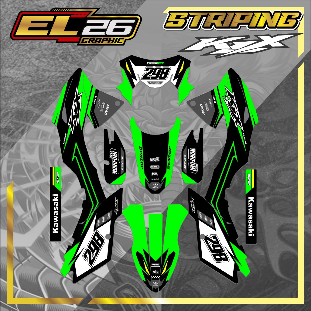 Jual 341 DECAL STICKER KLX BF - DECAL KAWASAKI KLX BF MOTIF RACING ...
