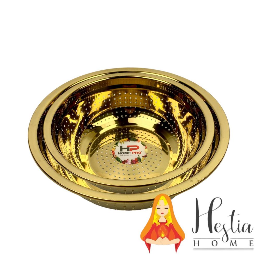 Jual HOME PRO Mangkok Lubang Korea Gold Baskom Lubang Stainless 24 26 ...