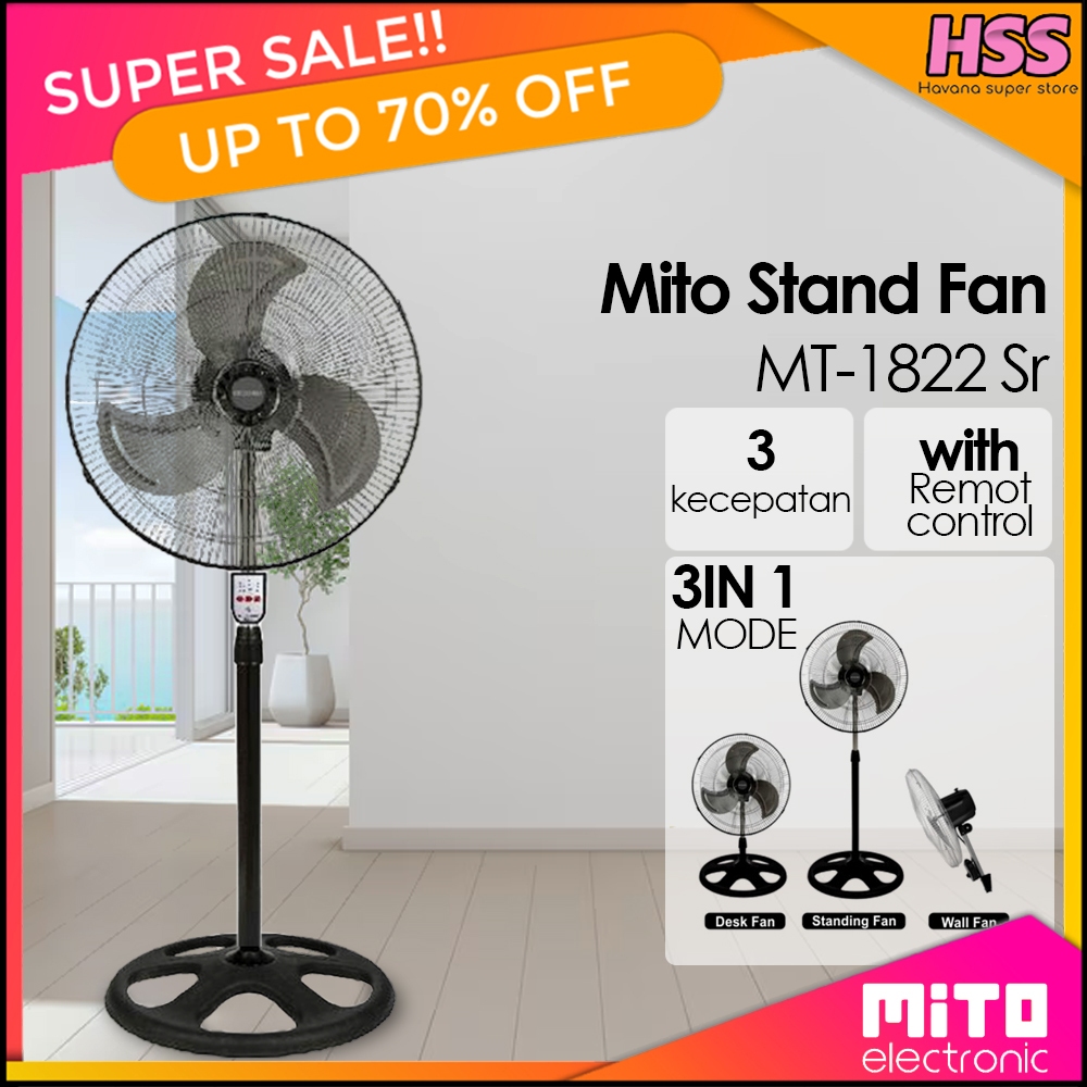 Jual Kipas angin Tornado Mitochiba MT1822JR 3 in 1 Fan 18Inch Dengan Remote | Shopee Indonesia