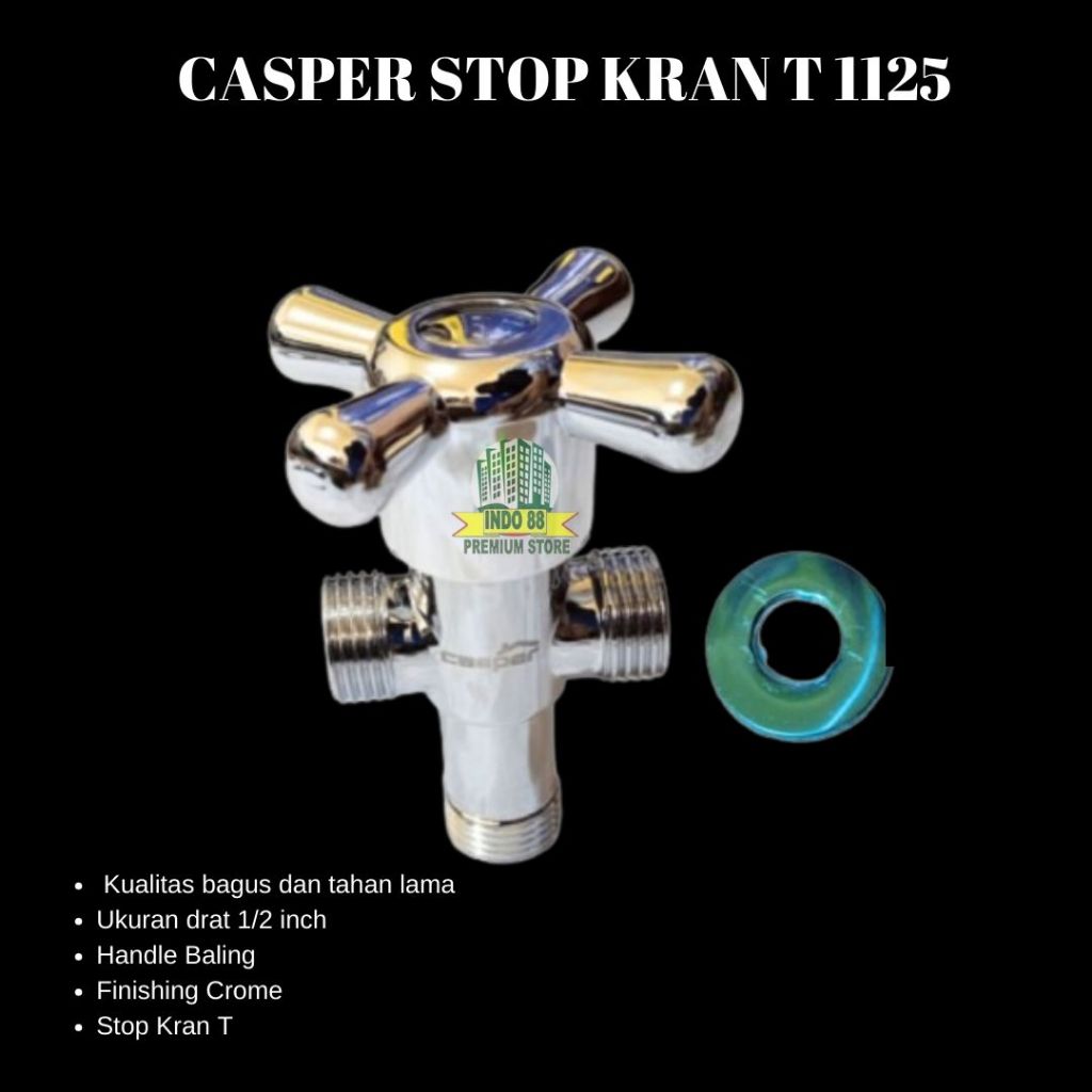 Jual CASPER STOP KRAN T (DOUBLE) HDL BOLONG 1125 | Shopee Indonesia