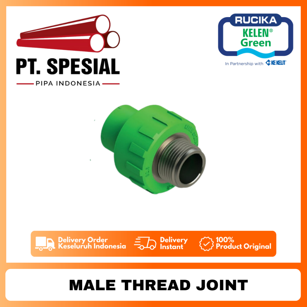 Jual Sock Drat Luar PPR Rucika 25 x 3/4" / SDL PPR Rucika / Male Thread ...