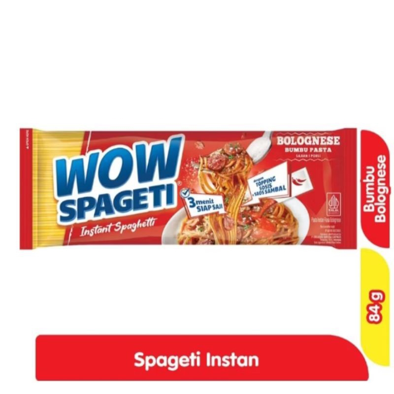 Jual WOW SPAGETI Instant Spaghetti Pasta Instan 84gr | Shopee Indonesia