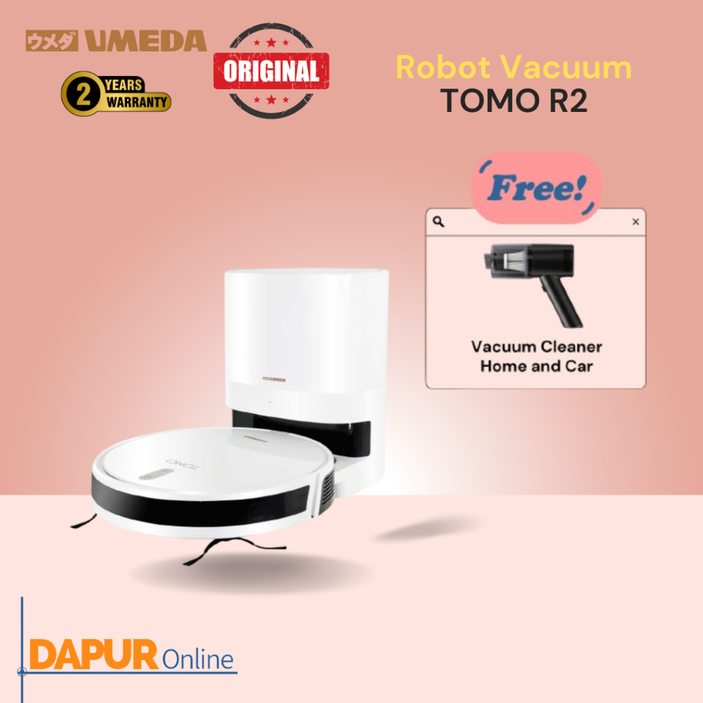 Jual Umeda Tomo R2 Robot Vacuum Cleaner Mop + Auto Empty Station (Sapu ...