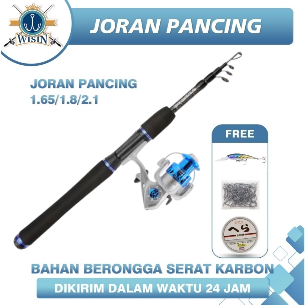 Jual 【# Beli 1 Dapat 5 #】Pancing Set 1.65M/1.8M/2.1M Joran Pancing Set Dengan Bahan Serat Karbon ...