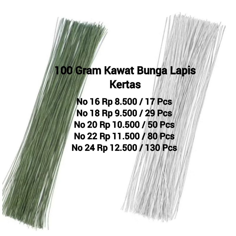 Jual 100 Gram Kawat Bunga Lapis Kertas | Kawat Tangkai Bunga Artificial ...