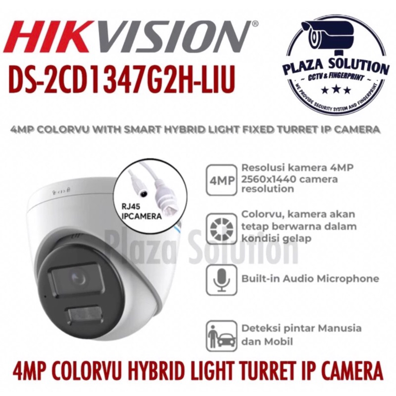 Jual HIKVISION DS-2CD1347G2H-LIU 4MP COLORVU HYBRID LIGHT TURRET IP CAMERA | Shopee Indonesia