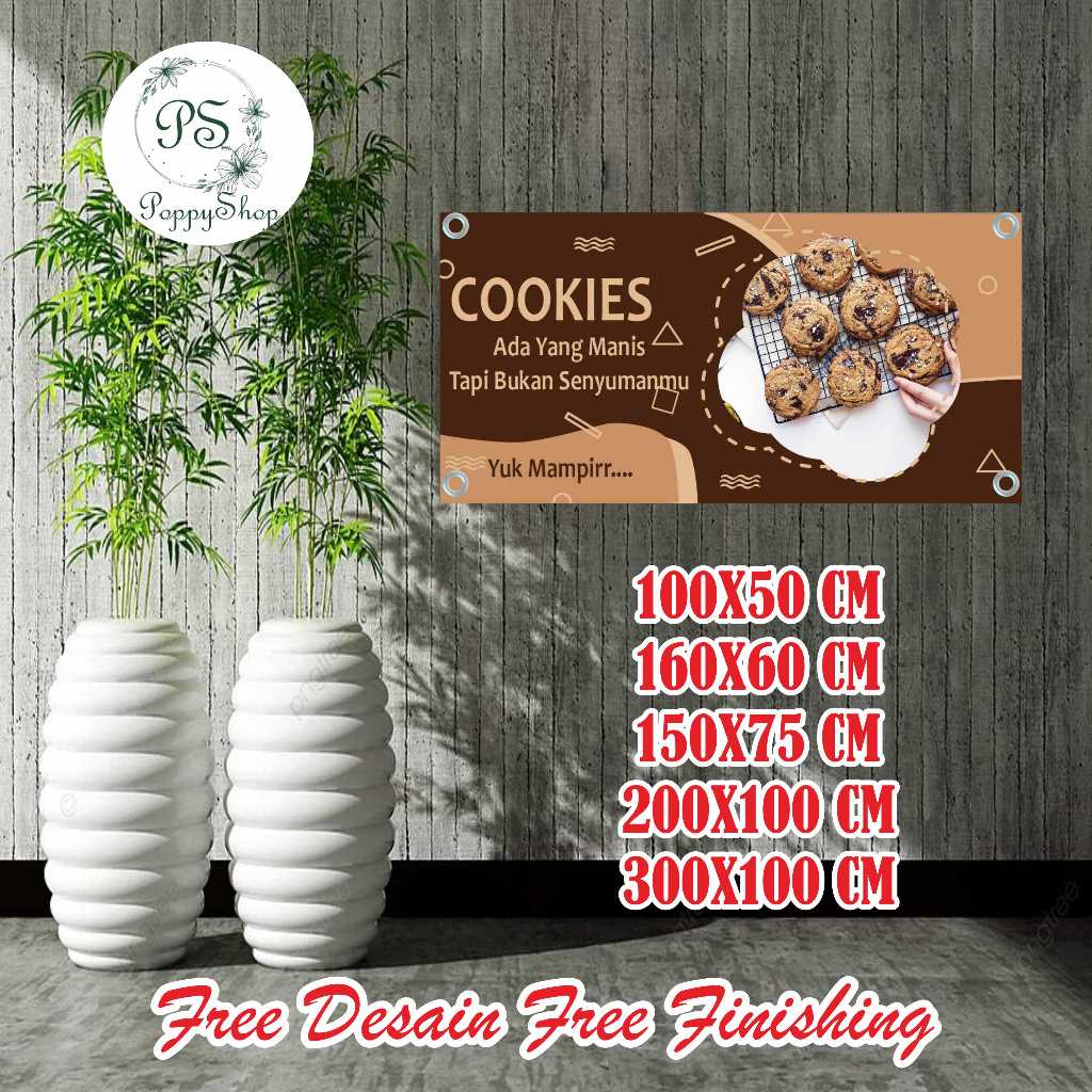 Jual Spanduk Banner 100x50 Cookies Model Nyamping Bisa Custom Desain ...