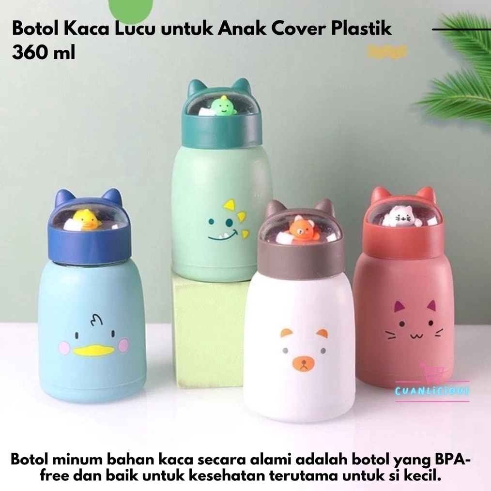 Jual SUPER Botol Kaca Lucu untuk Anak Cover Plastik 36 ml | Shopee ...
