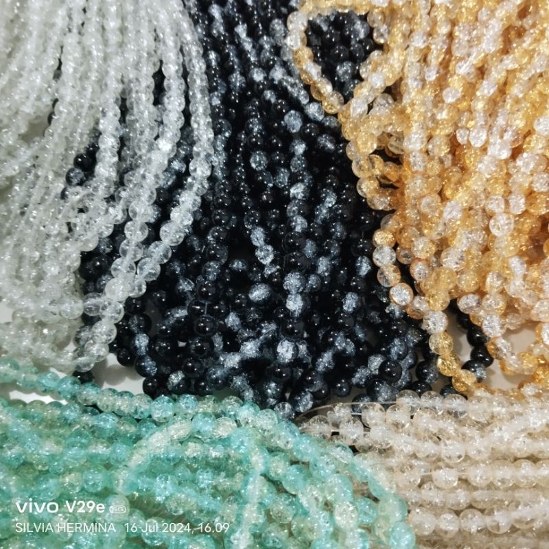 Jual Mote Kaca Bulat Motif Retak Gradasi 8 mm | Shopee Indonesia